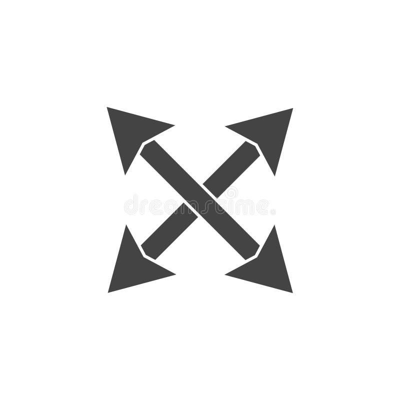 Vector Icon Resize, Enlarge, Expand on White Isolated Background ...