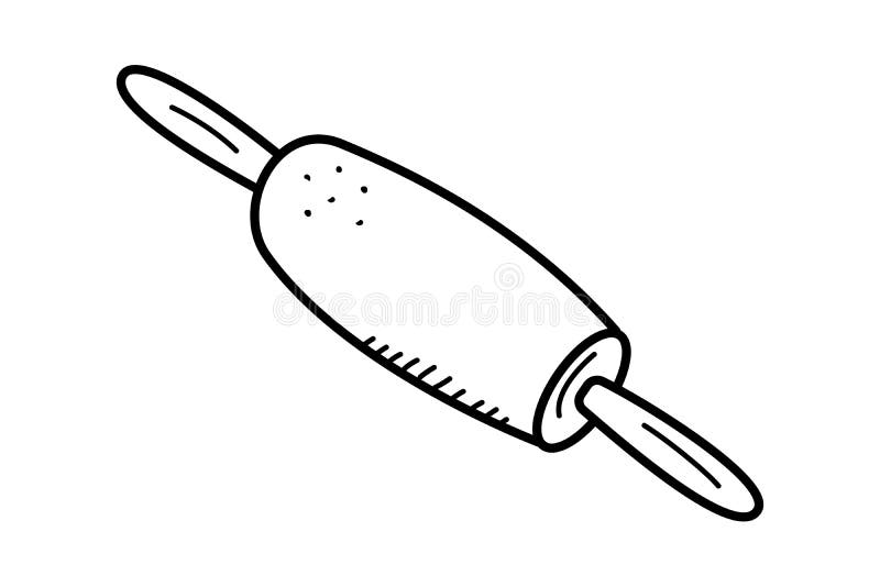 Vector Icon Rolling Pin, Doodle Illustration of Kitchen Utensils, for ...