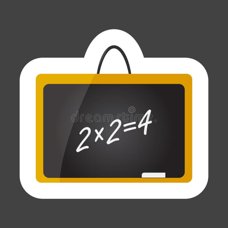 Vector Icon School Chalkboard Colored Sticker. Layers Grouped for Easy ...