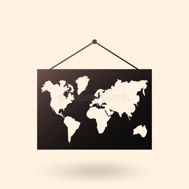 Vector Icon - School Geographical Map Stock Vector - Illustration of ...