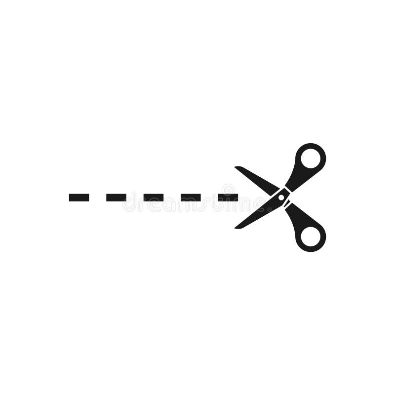 Vector Icon of Scissors that Cut Along the Dotted Line. the Designation ...