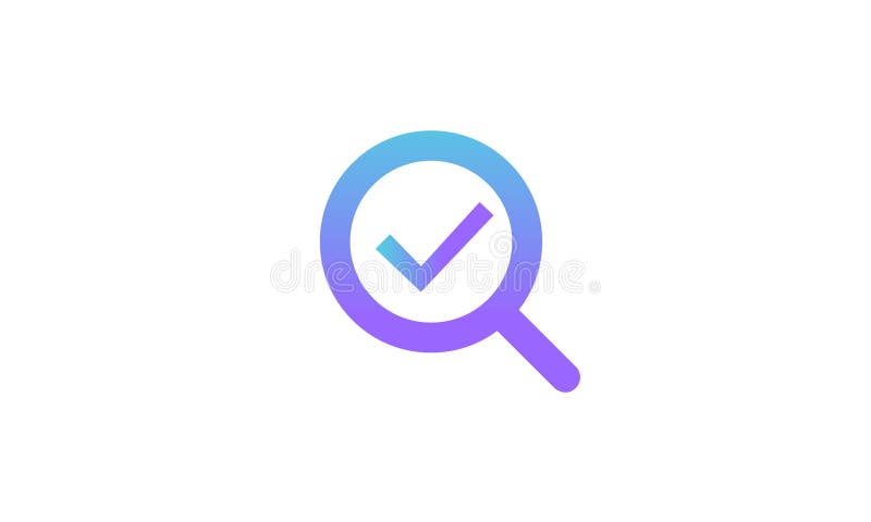 Vector Icon. Search and Check Mark Icon Concept. Modern Gradient Style ...