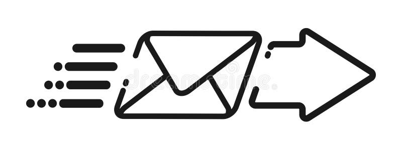 Vector Icon of the Sent Message, Empty Outline. Simple Design Stock ...