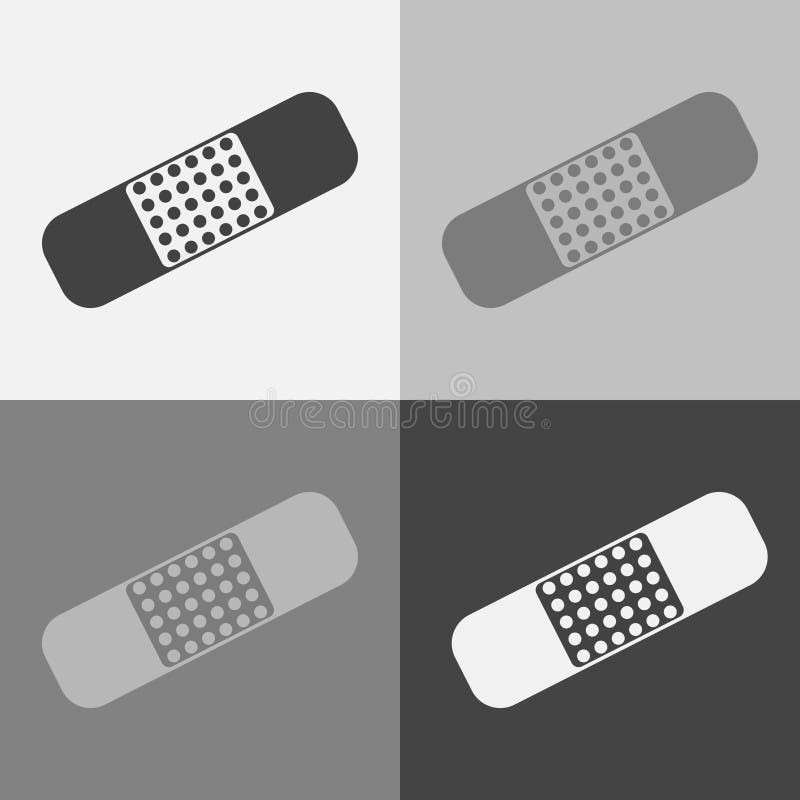 Vector Icon Set of Bactericidal Protective Plaster. First Aid. Stock ...