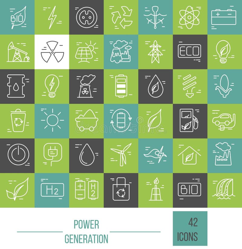 Vector icon set stock vector. Illustration of electricity - 137851083