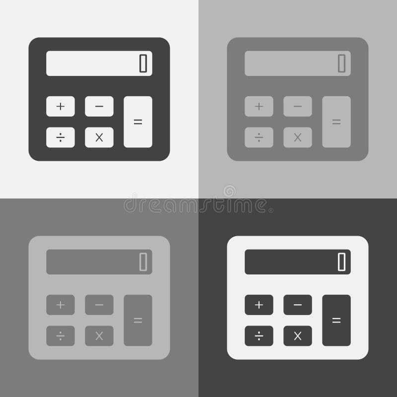 Vector Icon Set Calculator on Gray Background Stock Vector ...