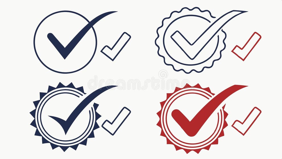 Check Mark Icon Set, Validation Symbols, Vector Design Element. Vector ...