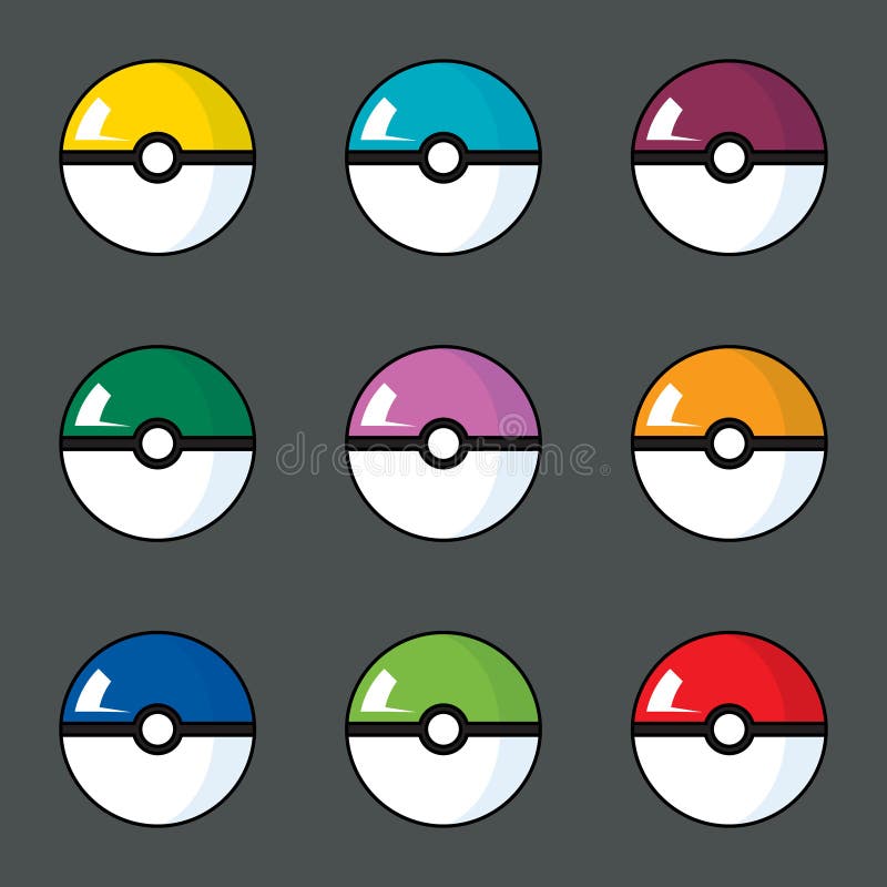 Vector Icon Set of Color Balls Stock Illustration - Illustration of ...