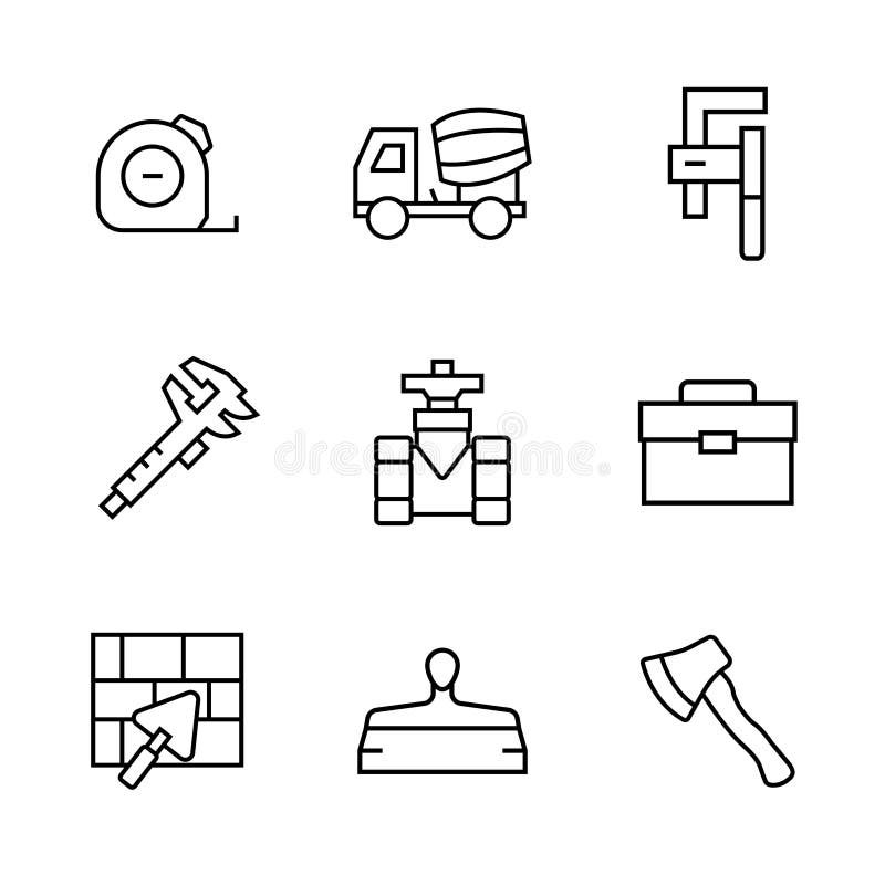 Vector Icons Set of Construction,repair in Line Style Stock Vector ...