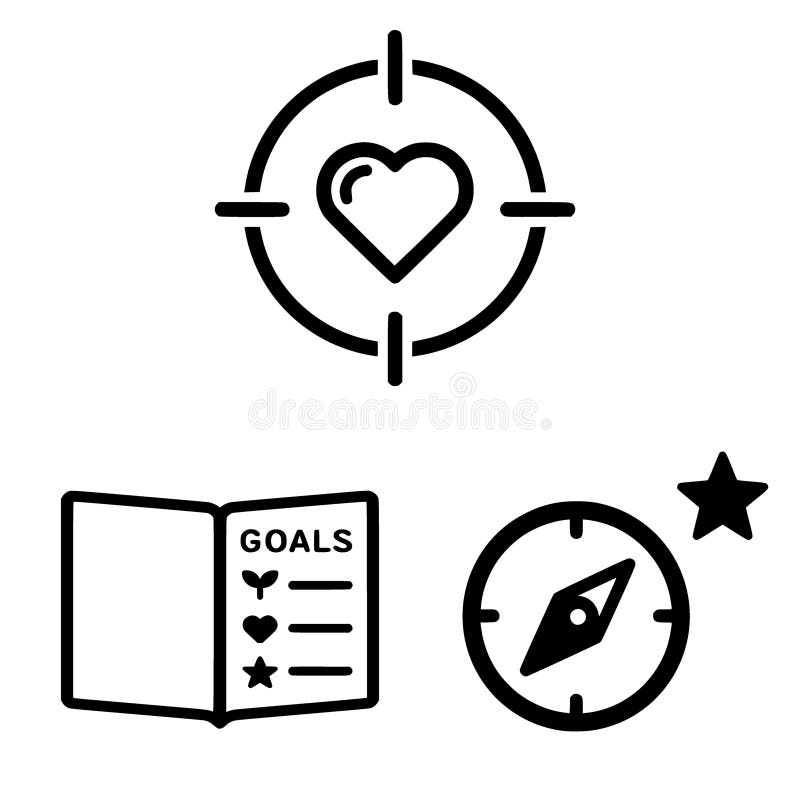 Defining Well-being Goals Vector Icon Set for Life Planning Stock ...