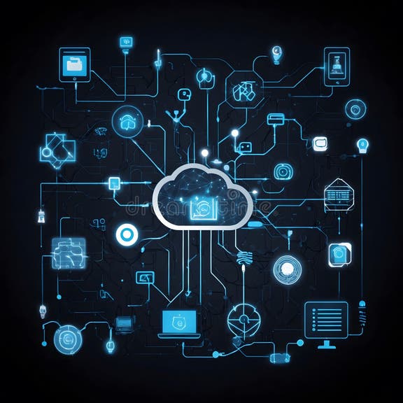 Vector Icon Set Featuring Cloud Computing, IoT Devices, and Robotics ...