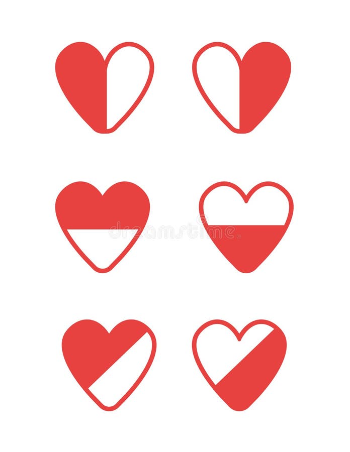 Half-full, Half-empty Heart Stock Vector - Illustration of lust, effort ...