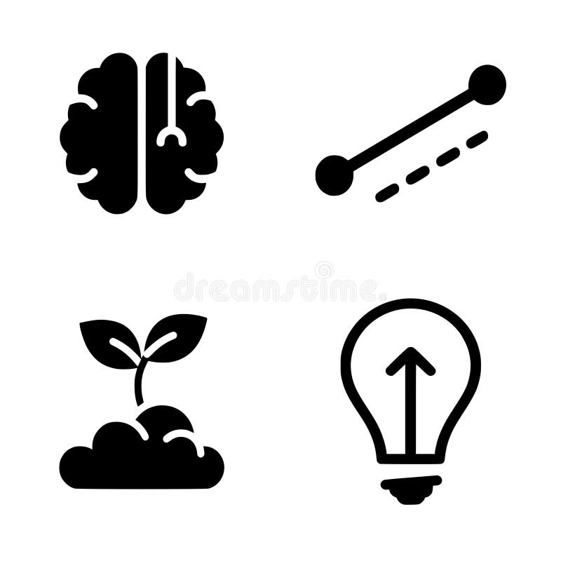 Neural Pathway Growth & Mindset Change Vector Icons Stock Image ...
