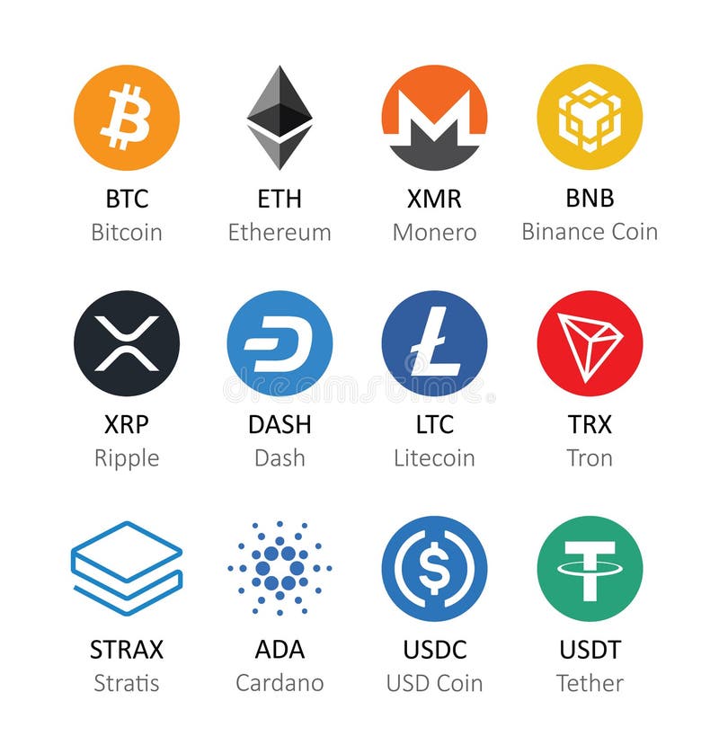 Main Cryptocurrency Coins Set Stock Illustrations – 11 Main ...