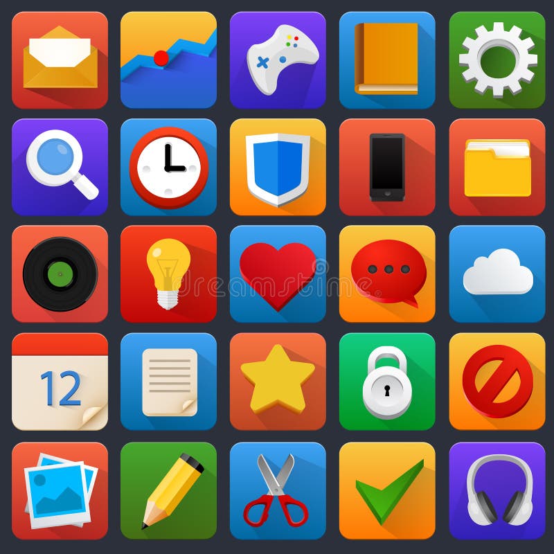 Vector Icon Set. Multimedia, Mobile, Software. Stock Vector ...