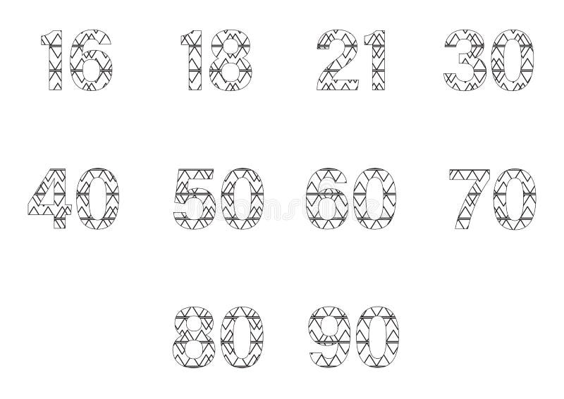 Patterned Numbers Stock Illustrations – 499 Patterned Numbers Stock ...