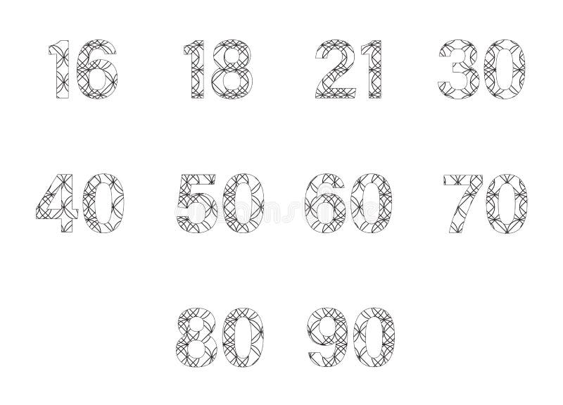 Patterned Numbers Stock Illustrations – 499 Patterned Numbers Stock ...
