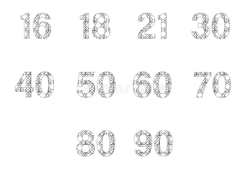 Patterned Numbers Stock Illustrations – 499 Patterned Numbers Stock ...