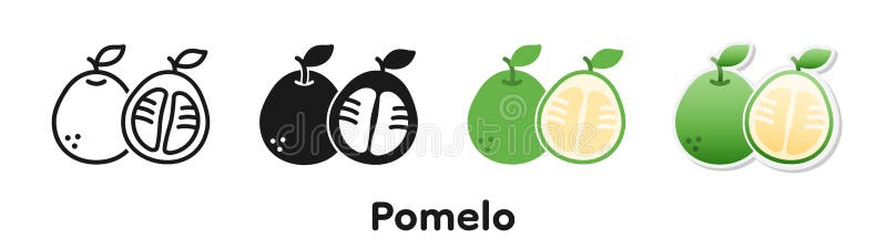 Vector icon set of Pomelo. stock vector. Illustration of delicious ...