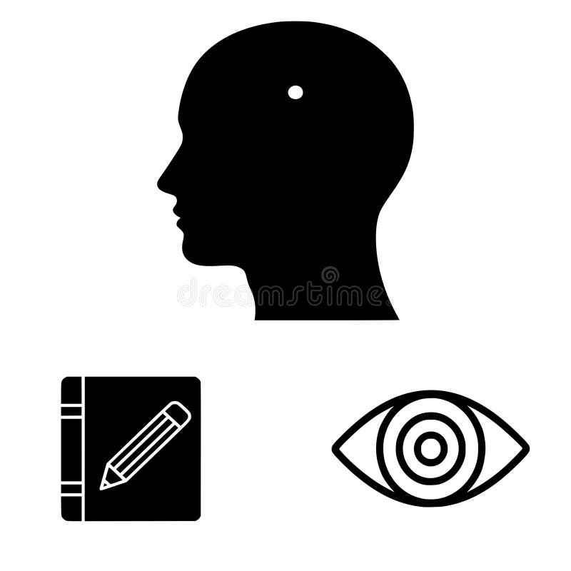 Inner Focus & Introspection Vector Icon Set Stock Image - Illustration ...