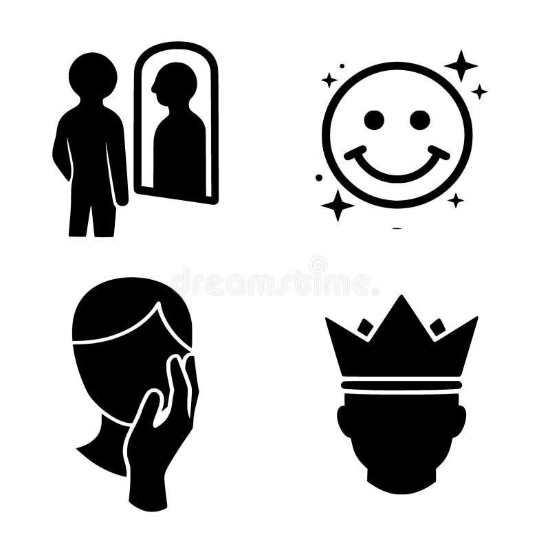Self-Esteem & Positive Self-Image Vector Icons Stock Photo ...