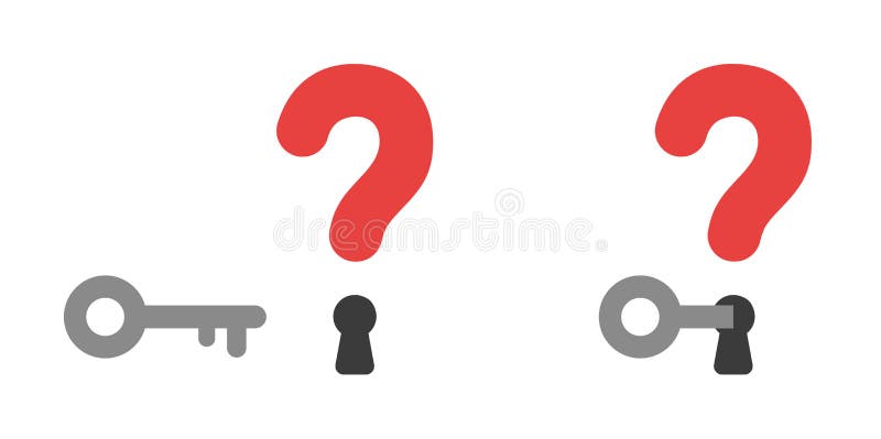 Vector Icon Set of Question Mark with Keyholes and Lock or Unlock Stock ...