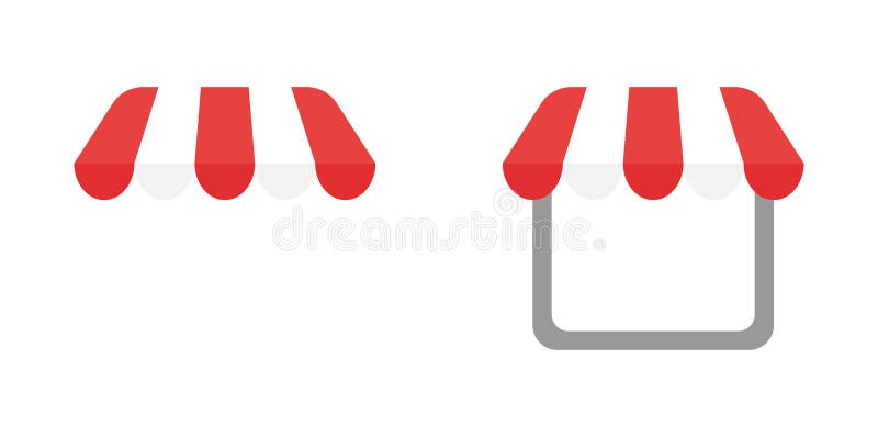 Vector Icon Set of Shop Stores Stock Vector - Illustration of open ...