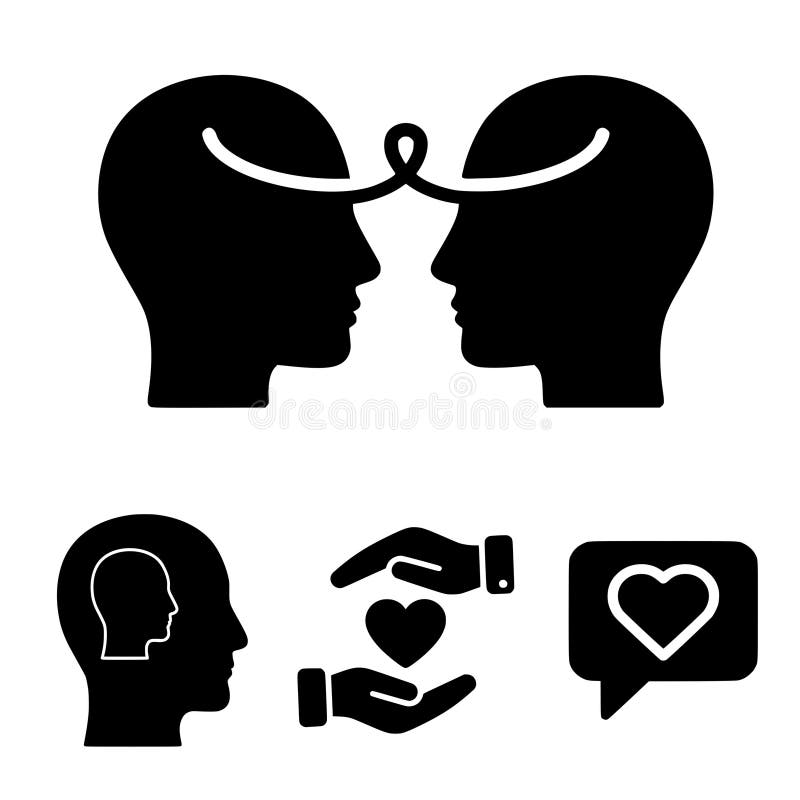 Empathetic Connection & Understanding Vector Icon Set Stock Photo ...