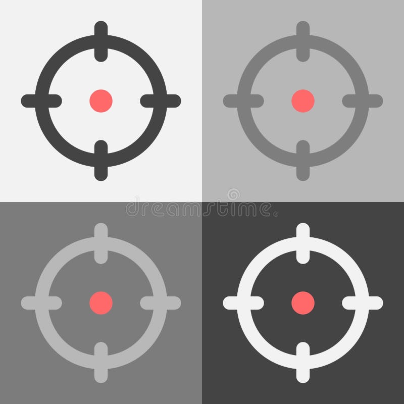 Vector Icon Set of the Target Stock Vector - Illustration of center ...