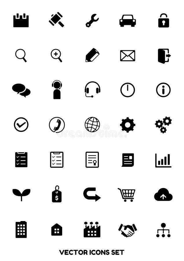 Vector Icon Set for Web Design Stock Vector - Illustration of document ...