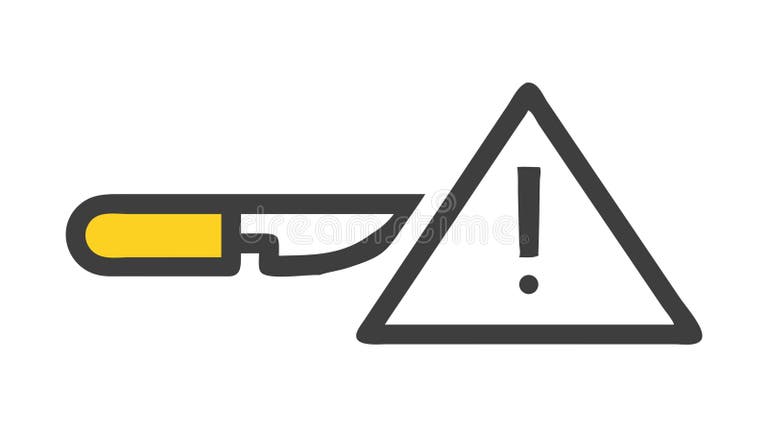 Knife Warning Icon, Sharp Hazard Symbol, Vector Design Generative AI ...