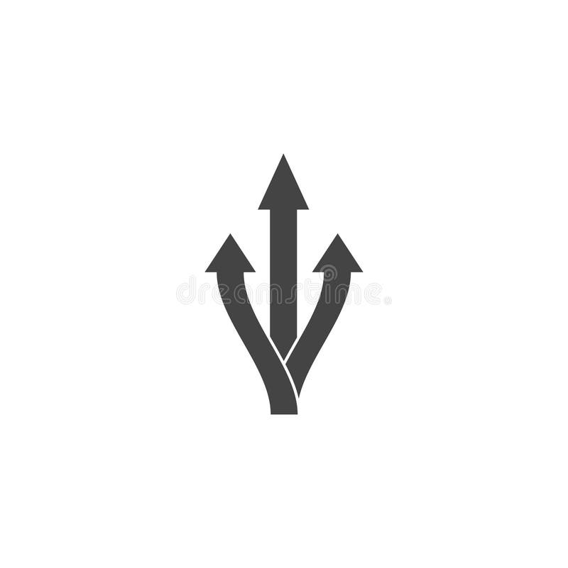 Vector Icon Showing Three-way Direction Road Direction Sign Icon on ...