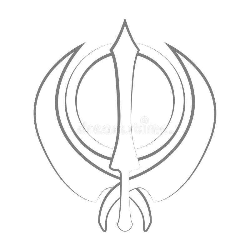Vector icon with Khanda stock vector. Illustration of belief - 160640930