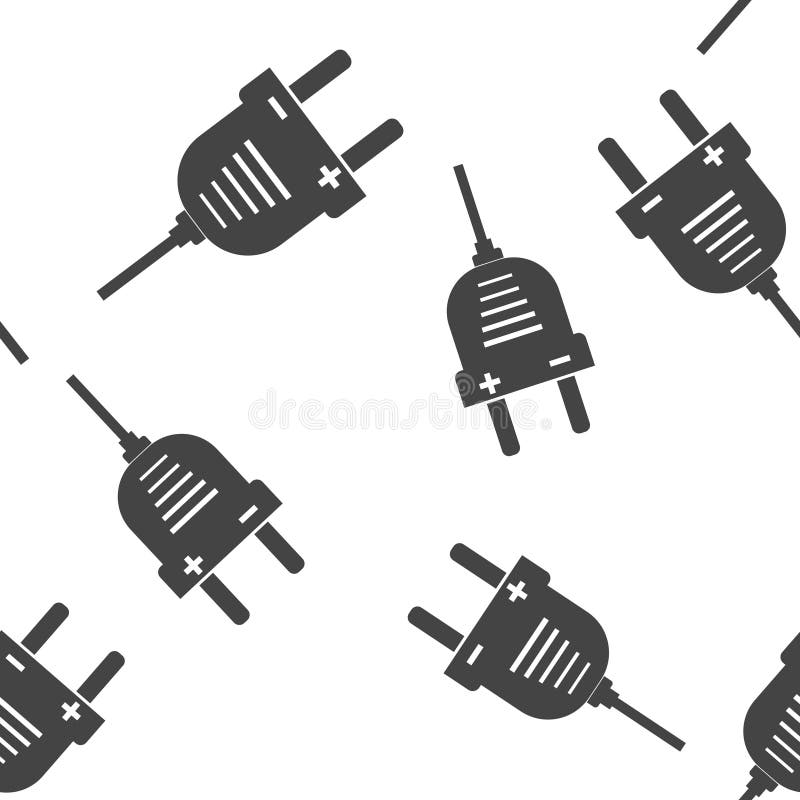 Vector Icon Socket Seamless Pattern on a White Background Stock Vector ...