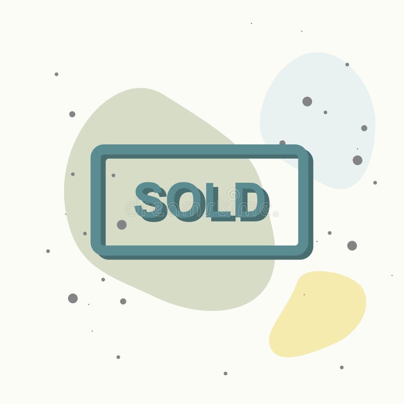 Vector Icon Sold Stamp on Multicolored Background Stock Vector ...