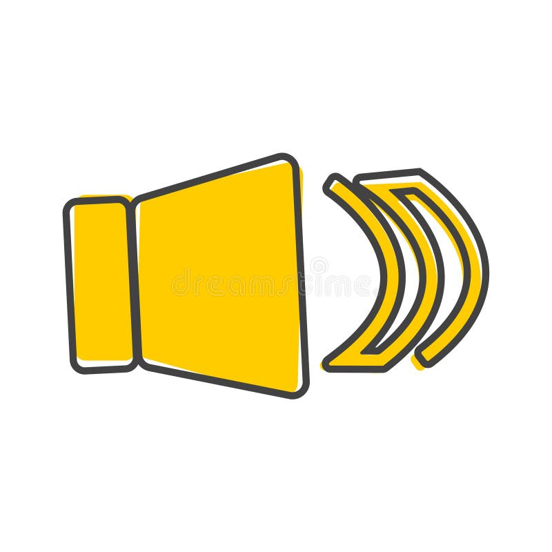Vector Icon Sound. Flat Image Sound Notification Cartoon Style on White ...