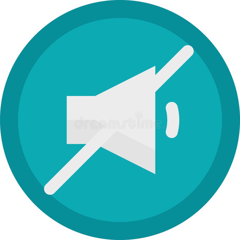 Vector Icon of a Sound Off Button in Flat Style without Outline. Pixel ...
