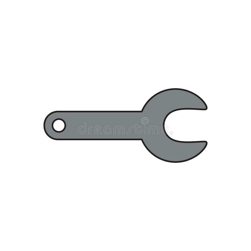 Vector icon of spanner stock vector. Illustration of repair - 148844695