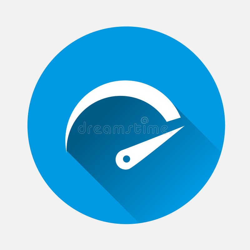 Vector Icon Speedometer on Blue Background. Flat Image Speedometer Icon ...