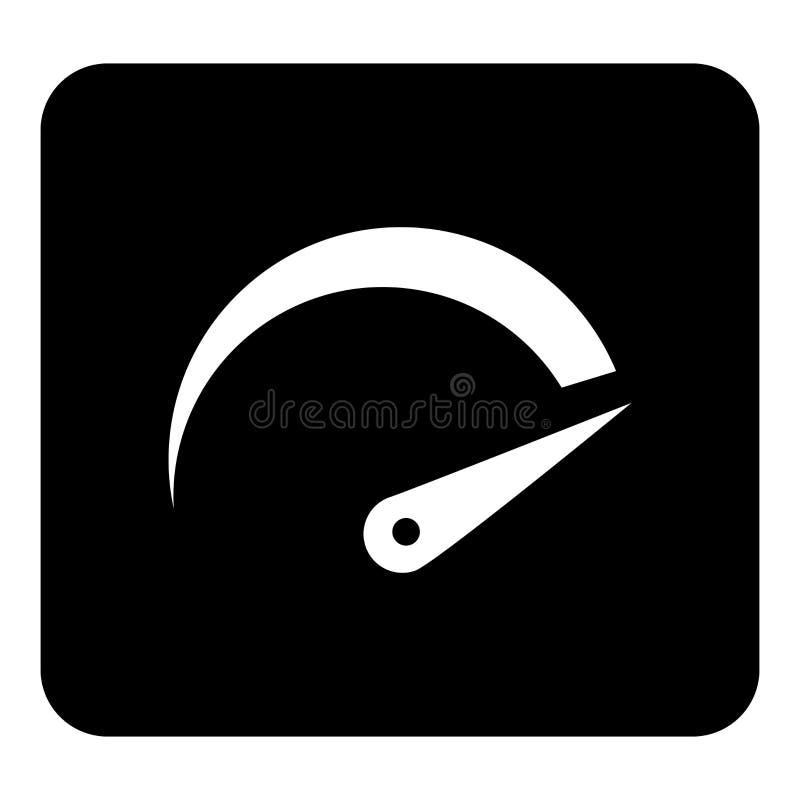 Vector Icon Speedometer. Vector White Illustration on Black Back Stock ...