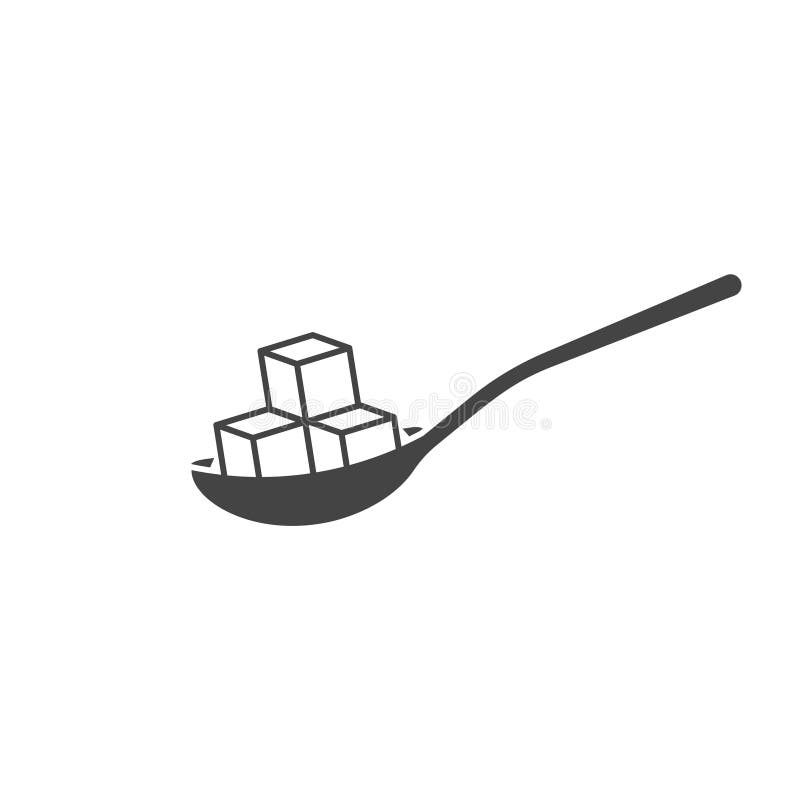 Vector Icon of Spoon with Sugar on White Isolated Background Stock ...