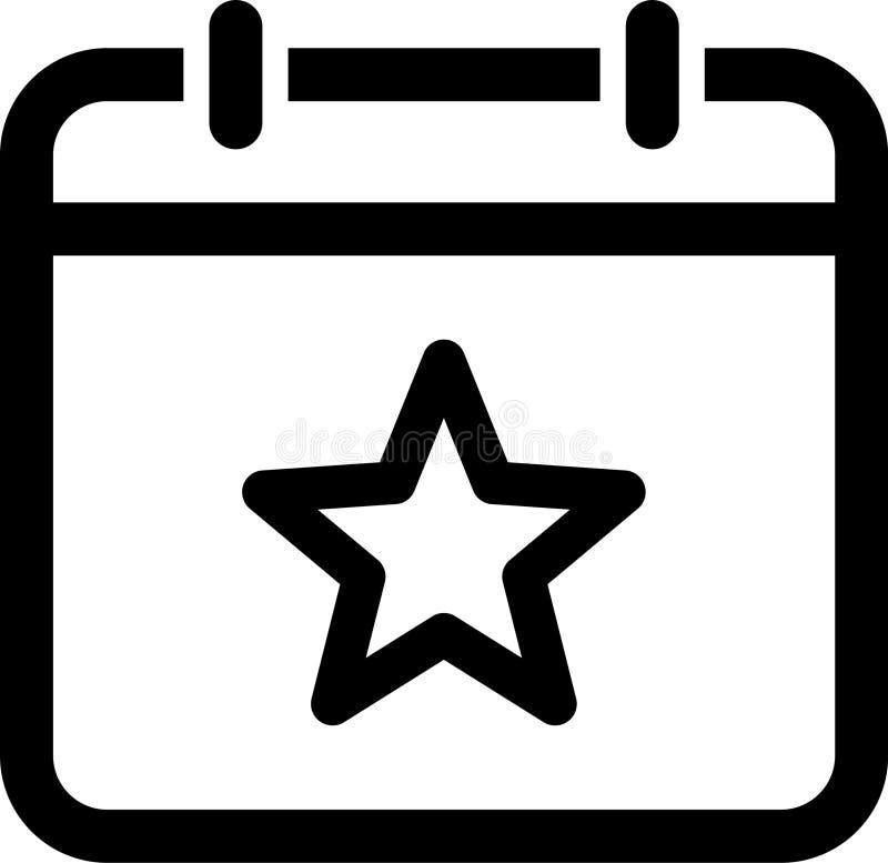 Vector Icon of Star on Tear-off Calendar As Reminder of Event Stock ...