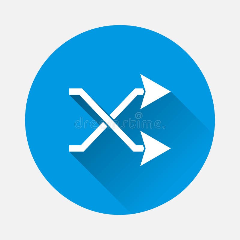 Vector Icon Stirring, Mixing. Two Intersecting Arrows Icon on Blue ...