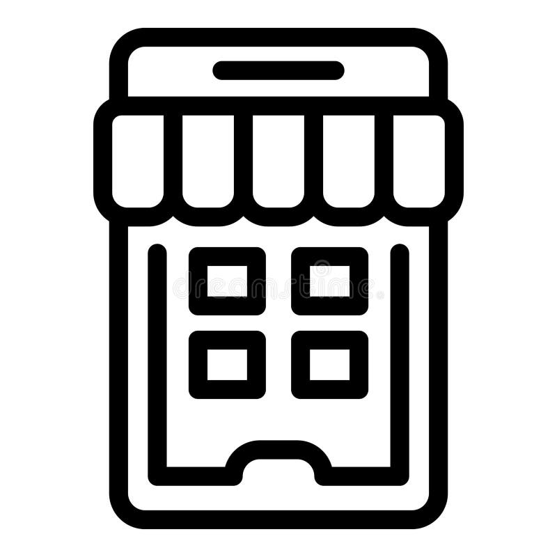 Vector Icon of a Storefront Stock Vector - Illustration of commercial ...