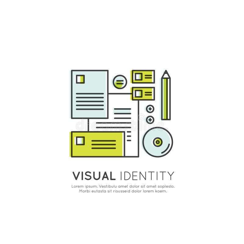 Visual Identity with Letter Logo Elements. Stock Vector - Illustration ...