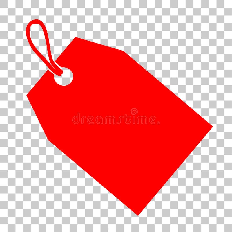 Vector Icon Style Red Shining Rectangle Blank Tag at Transparent Effect ...