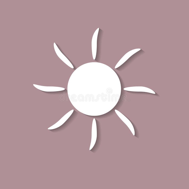 Vector Icon of the Sun with Shadow Stock Vector - Illustration of ...