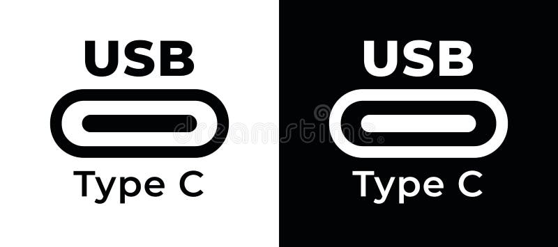 Vector Icon Symbol USB Type-C. Stock Vector - Illustration of line ... Vector Icon Symbol USB Type-C. Stock Vector - Illustration of line ...