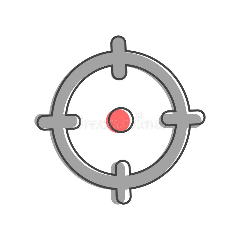 Vector Icon of the Target Cartoon Style on White Isolated Background ...