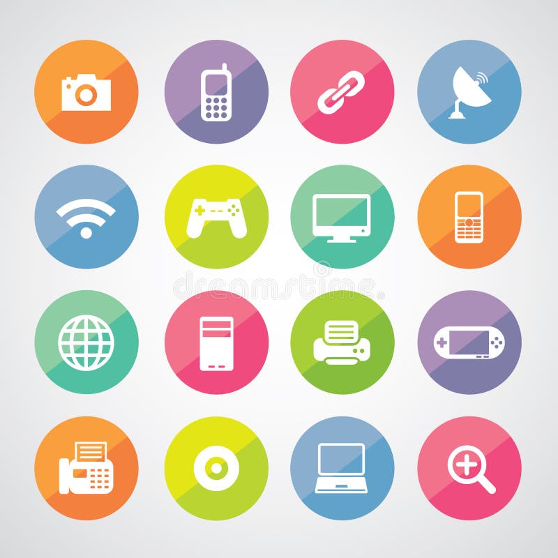 Vector icon technology set stock vector. Illustration of desktop - 51290802